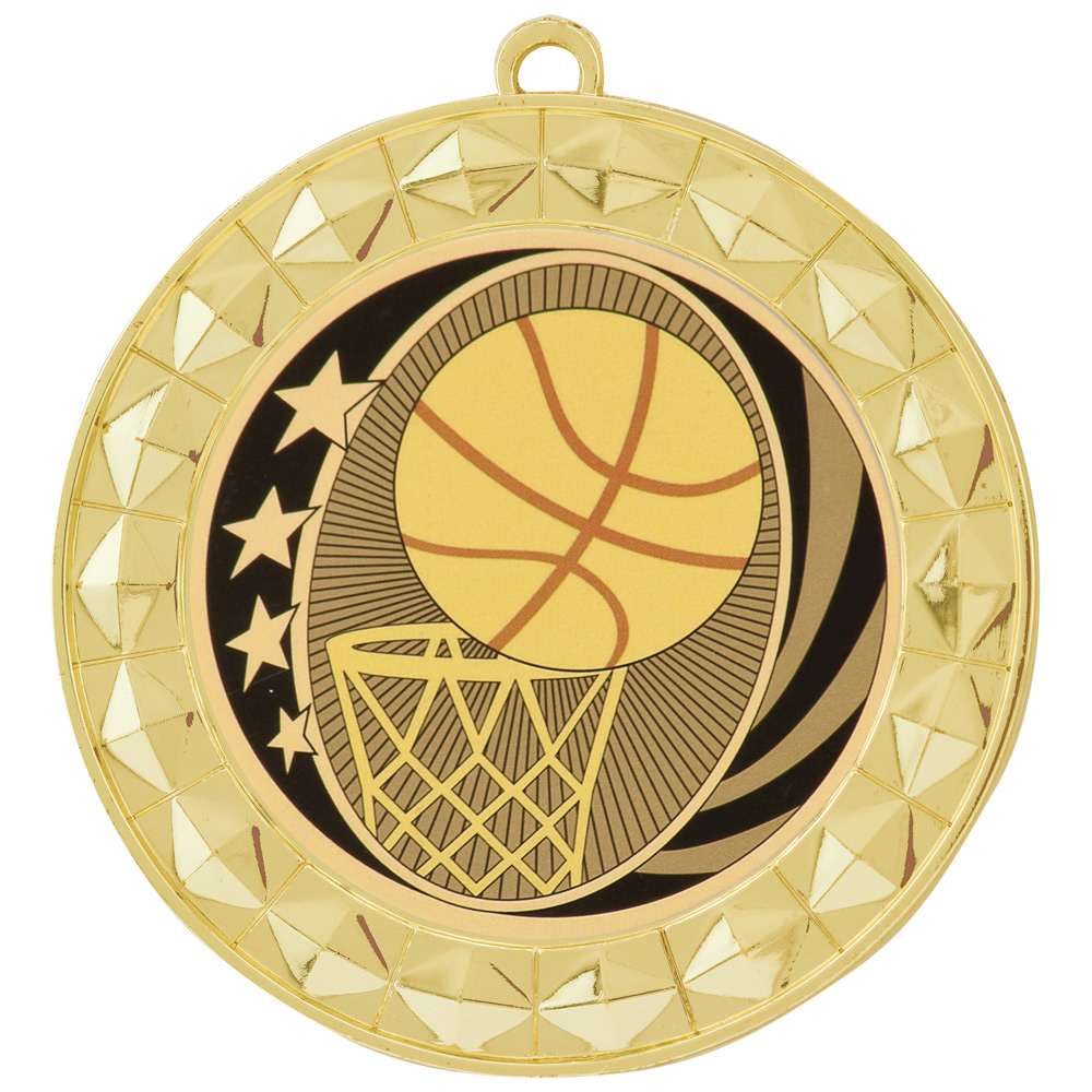 2 3/4" Bright Gold Diamond 2" Insert Holder Medal - Awards for Less