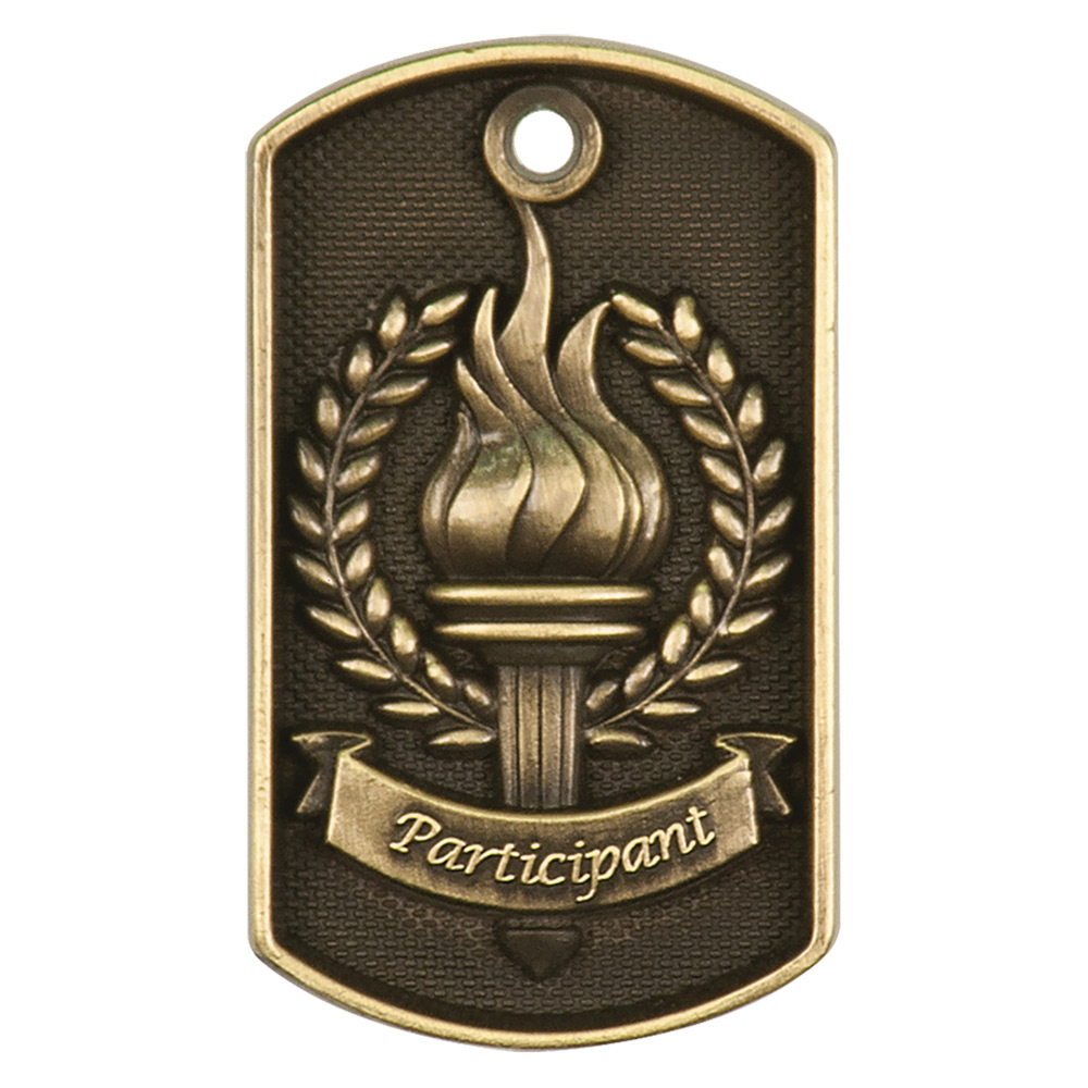 2" Antique Gold 3D Participant Dog Tag - Awards for Less