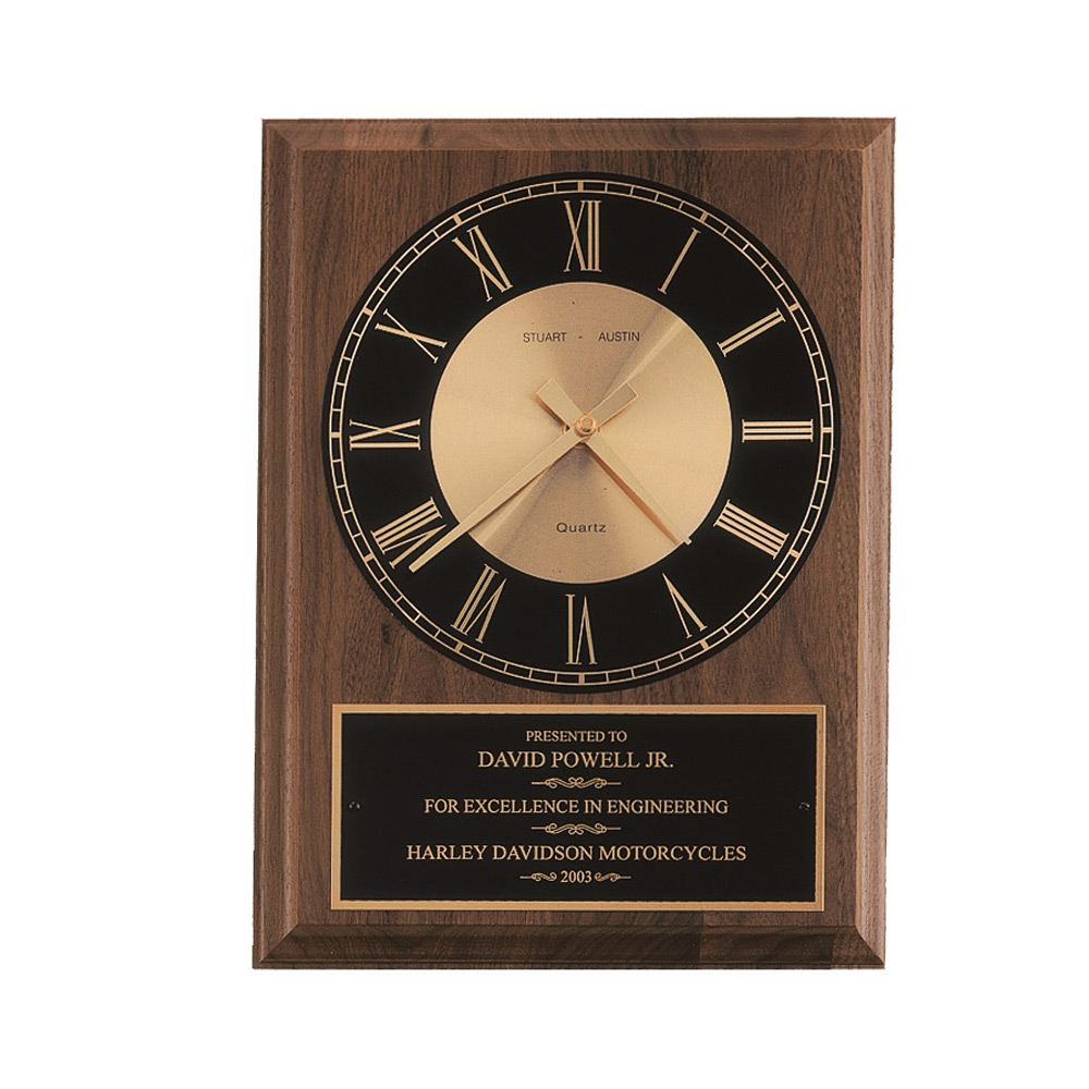 American Walnut Vertical Wall Clock - Awards for Less