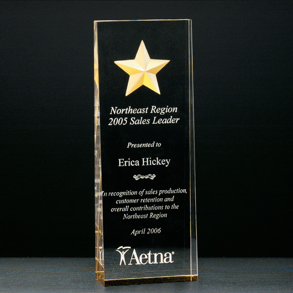 Constellation Acrylic Award - with Etched Gold Star - Awards for Less