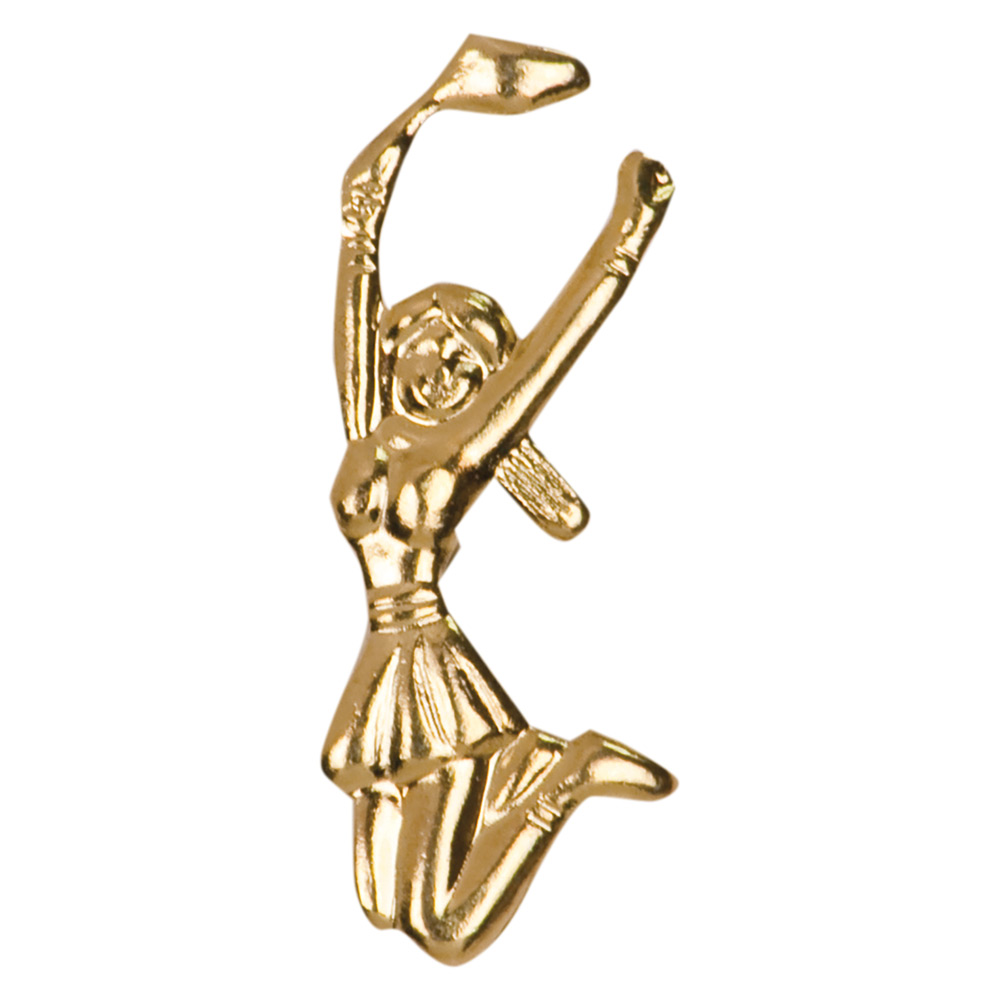 Gold Cheerleader Metal Chenille Letter Insignia - Awards for Less