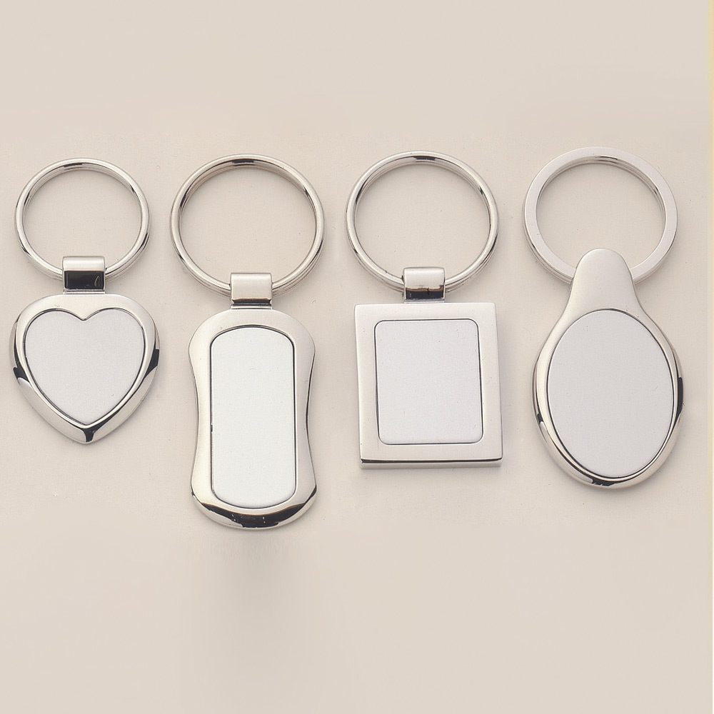 Polished Silver Keyrings with Matte Silver Engravable Inserts - Awards ...