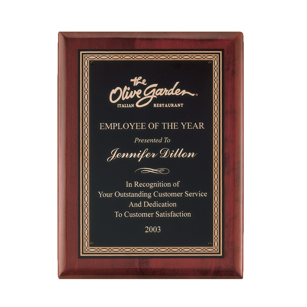 Rosewood Piano-Finish Plaques with Black Brass Engraving Plates - Black ...