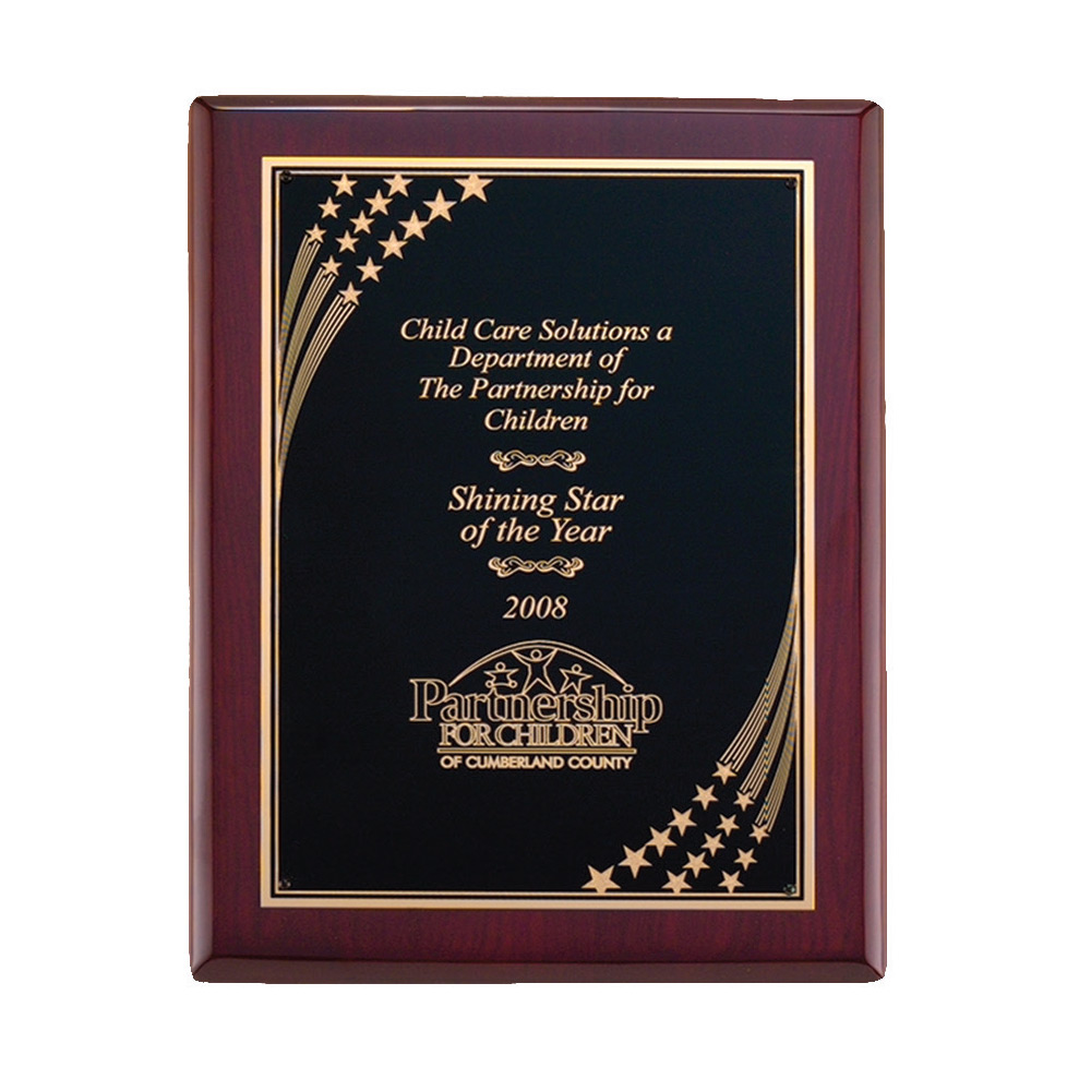 Rosewood Piano-Finish Plaques with Florentine Design Borders ...