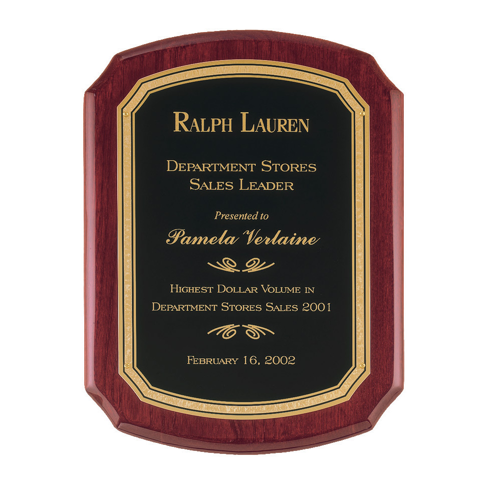 Rosewood Piano-Finish Plaques with Florentine Design Plates - Solid ...