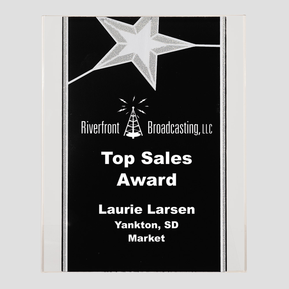 Star Acrylic Plaque with Adhesive Hanger - Awards for Less
