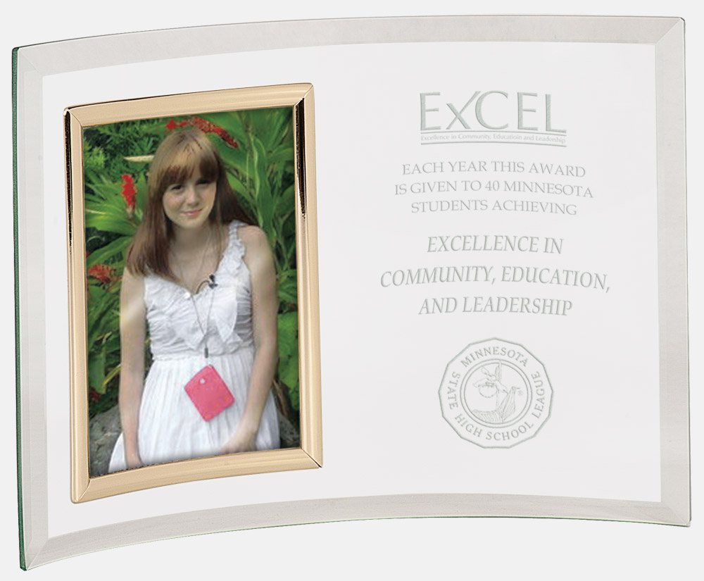 Verticle Frame Glass Crescent - Awards for Less