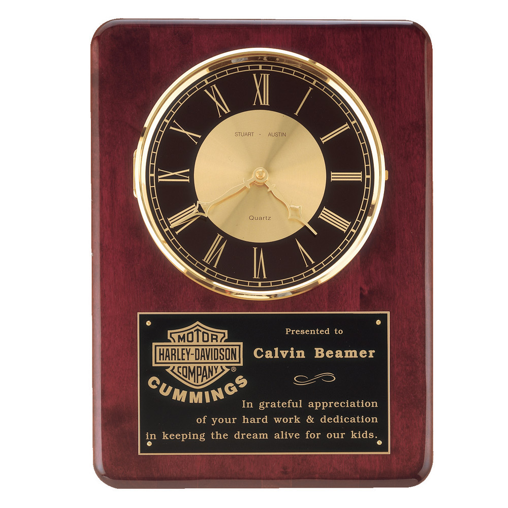 Rosewood Piano Finish Vertical Wall Clock - Awards for Less
