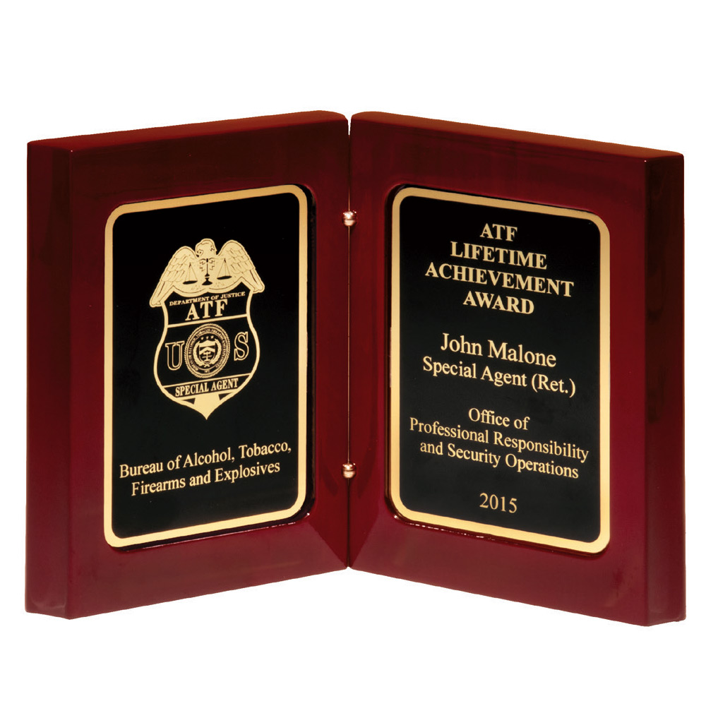 High Gloss Rosewood Stained Book Award - Awards for Less