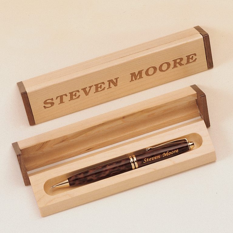 Tortoise Shell Pen and Maple and Walnut Box - Awards for Less